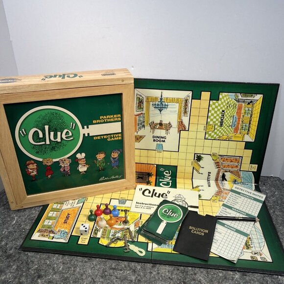 Parker Brothers | Games | Clue Game Wooden Box Parker Brothers ...